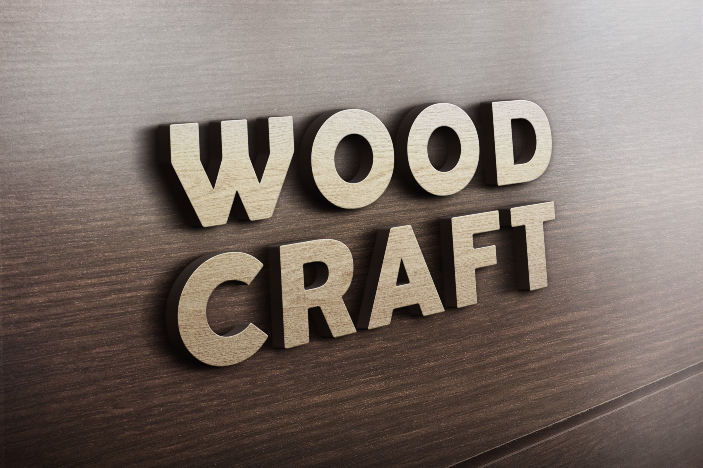 3D Wooden Logo MockUp GraphicBurger