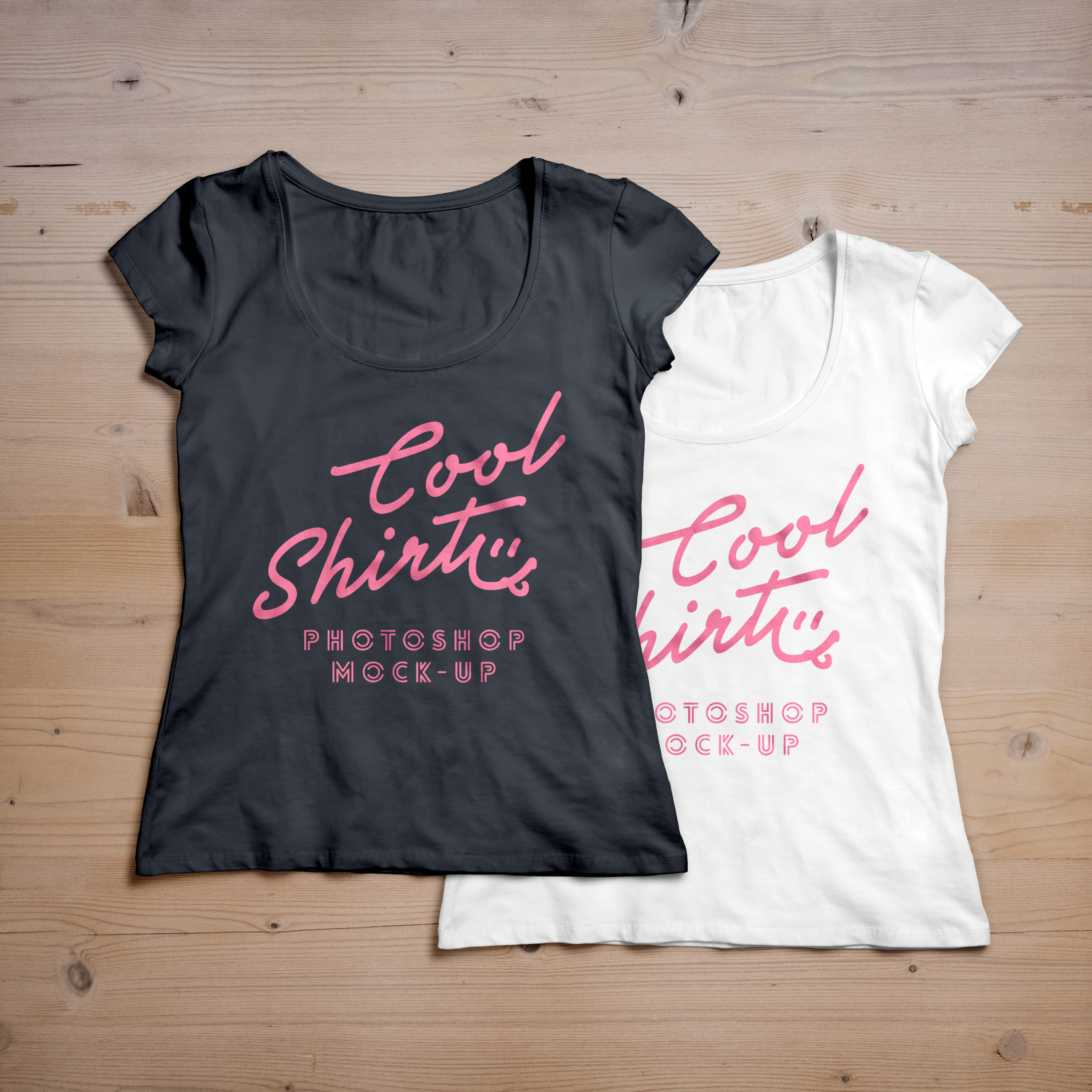 Woman T Shirt MockUp PSD 2 GraphicBurger