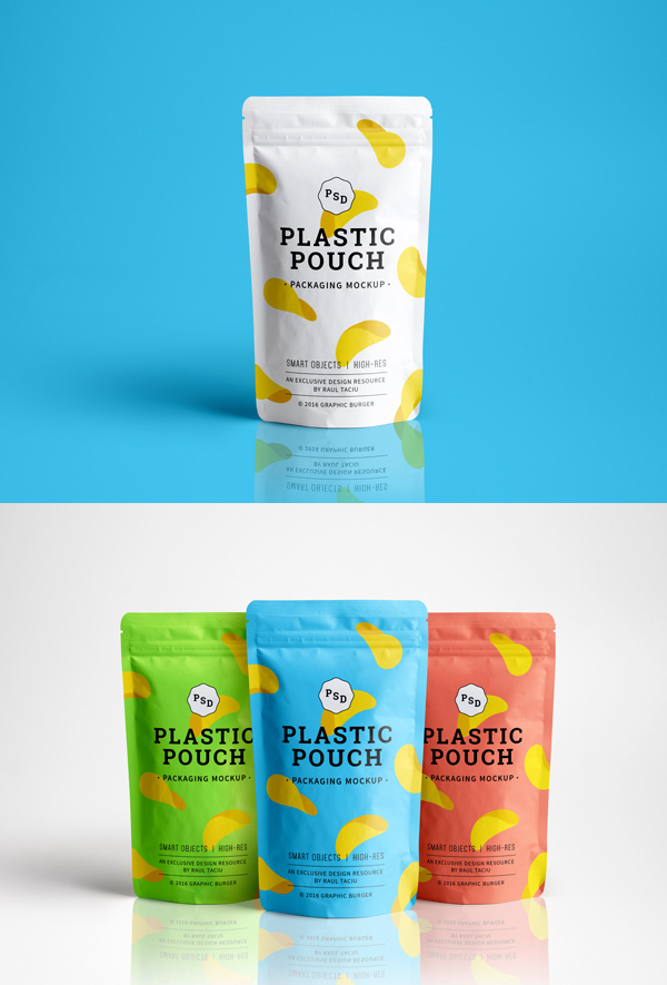 Plastic Pouch Packaging MockUp GraphicBurger Plastic Pouch Packaging MockUp GraphicBurger